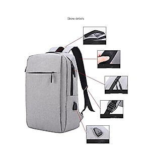 xiaoyidan Laptop Backpack Unisex Travel Bag Business Computer Backpacks Casual Hiking Pack (Gray)