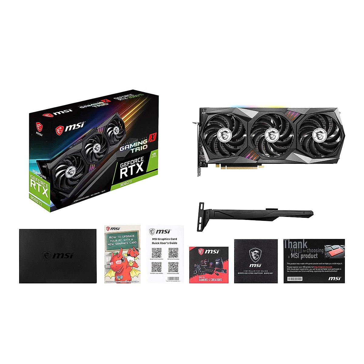 MSI Gaming GeForce RTX 3060 Ti 8GB GDRR6 256-Bit HDMI/DP Tri-Frozr 2 TORX Fan 4.0 Ampere Architecture RGB OC Graphics Card (RTX 3060 Ti Gaming X Trio)