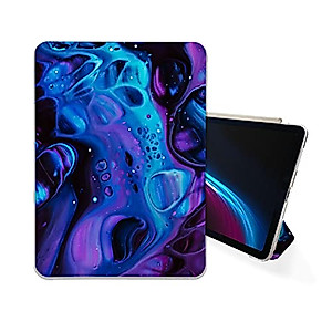 Kawaii Purple Blue Liquid Art case Compatible with iPad Mini Air Pro 7.9 8.3 9.7 10.2 10.9 11 12.9 inch Pattern Cover New 2022 2021 Trifold Stand 3 4 5 6 7 8 9 Generation 385 (9.7" 5/6 gen)