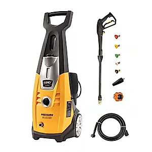 LAND Pressure Washer, Max 3000 PSI Electric Power Washer, Professional Washer Cleaner,1800W High Pressure Washer with 6 Hose Nozzles Suitable for Cleaning Cars, Gardens, Fences and Outdoor Floors