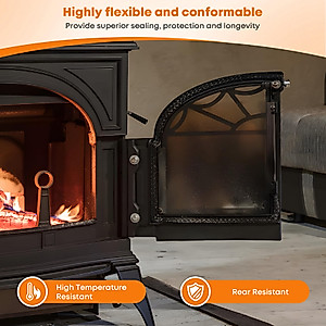 Stanbroil Wood Stove Gasket, 1/2" x 84" Graphite Impregnated Fiberglass Rope Seal, Gasket Rope Replacement Kits for Wood Stove Door