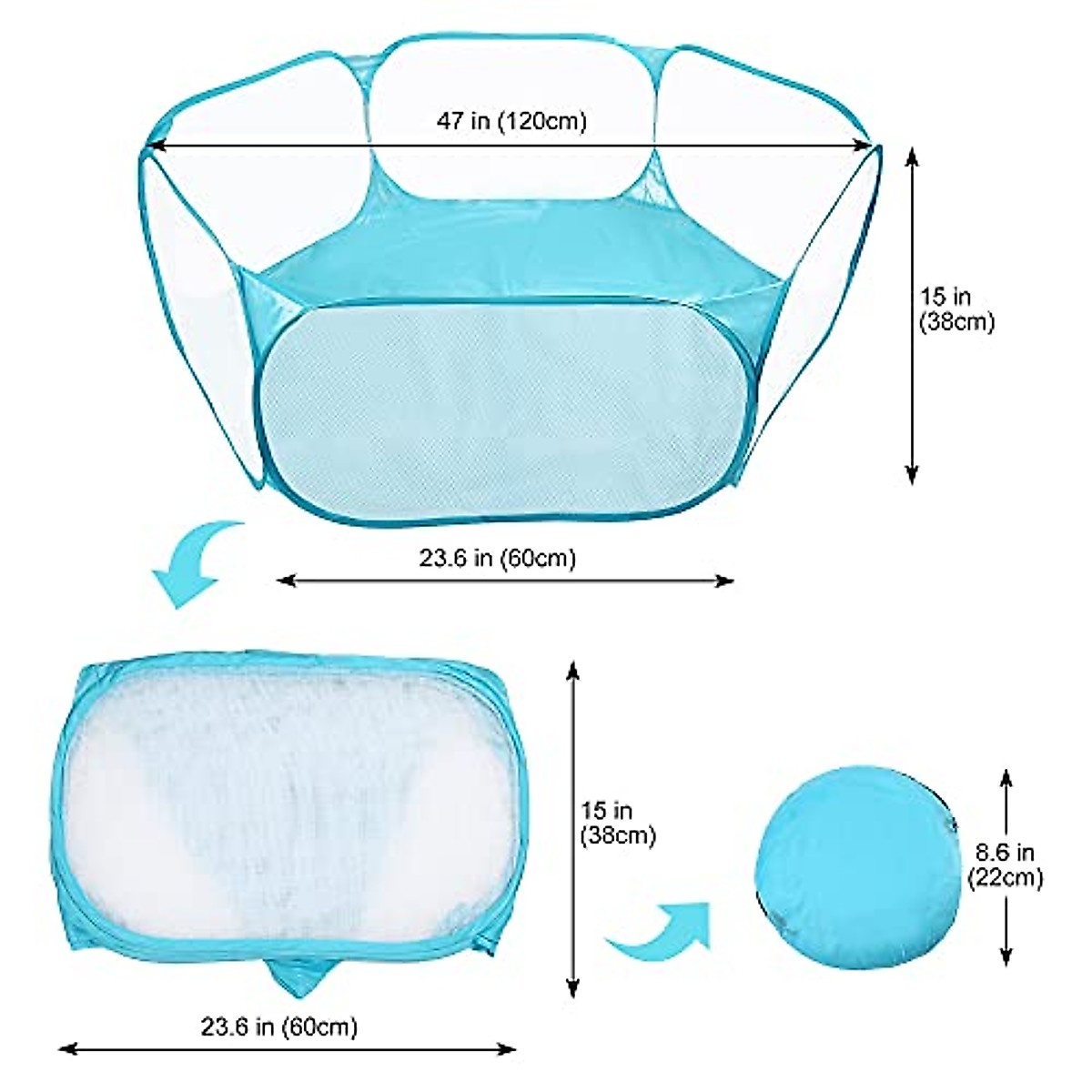 PrimePets Small Animal Cage Tent, Hamster Pet Playpen, Guinea Pig Cage Yard, Waterproof Foldable Outdoor/Indoor Pop Open Exercise Fence, Yard Fence for Baby Chicken Hedgehogs