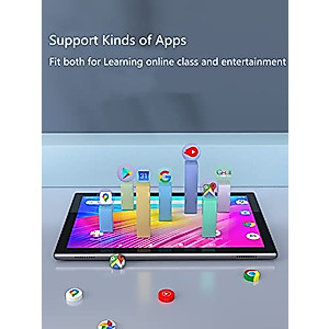 Tablet Android 11, Tablet 10 inch, 2GB RAM+64GB ROM & 512GB Expand, 2+8MP Dual Camera, 2.4G WiFi, Bluetooth, IPS Touch Screen, 6000mAh Battery, Google GMS Certified Tablets Grey