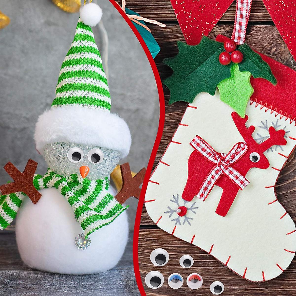 ASTARON 800Pcs 4mm-12mm Googly Eyes Self Adhesive Wiggle Eyes for Art Craft Supplies, Doll Making and Scrapbooking,7 Size