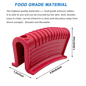 2 Pairs Silicone Assist Hot Pan Handle Holder, Hot Skillet Handle Covers Pot Grip Handle Sleeve Iron Non-Slip Heat Resistant Insulated Grip for Cast Iron Skillets and Traditional Pots (Black, Red)