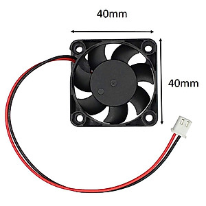 Easycargo 4pcs 3D printer 40mm Fan 12V DC, 4010 Cooling Fan Sleeve Bearing Brushless 2 pin, 40mm Cooler Fan + Grill Mounting Kit 40mm x 40mm x10mm