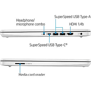 HP Newest 14" Touchscreen Laptop, Intel Dual-Core N4020, 16GB DDR4 RAM, 192GB Storage(64GB eMMC+128GB Micro SD), Webcam, 1Yr Office, Bundle with GalliumPi Mousepad (White)