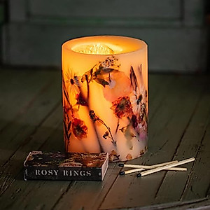 Rosy Rings Apricot Rose Round Botanical Candle - Aromatherapy Candles, Long Lasting Candles, Home Decor Candles (Medium)