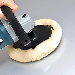 TCP Global 6" 100% Wool Hook & Loop Grip Buffing Pad for Compound Cutting & Polishing (Pack of 2)