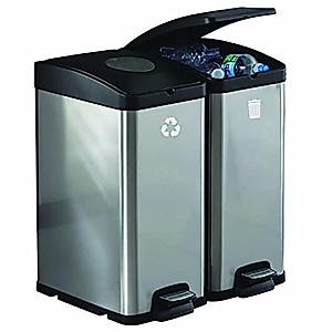 Recycle and Trash Sticker Logo Style Symbol to Organize Trash cans or Garbage containers and Bins - Contour Cut Decal Sticker (XSmall, White Glossy)