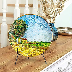 Mocoosy 4 Pack 8 Inch Improved Anti-Slip Plate Stands for Display, Plate Holder Display Stand, Picture Frame Holder Stand, Black Iron Easel Stands for Photo, Decorative Plate, Tablets and Tabletop Art