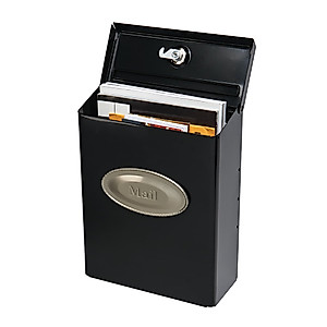 Gibraltar Mailboxes Designer Locking Medium Capacity Galvanized Steel Black, Wall-Mount Mailbox, DVK00000