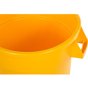 Carlisle FoodService Products 34102004 Bronco Round Waste Container Only, 20 Gallon, Yellow