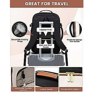 LOVEVOOK Large Travel Backpack for Women & Men, 40L Carry on Backpack for Airplanes, TSA Personal Item Travel Bag fits 17" Laptop, Waterproof Travel Essentials Airline Approved with 3 Packing Cubes