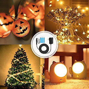 Lenink AC Power Supply Adapter for 3 AA Battery, AA Battery Replacement Adapter for LED Light, Decorations (Black)