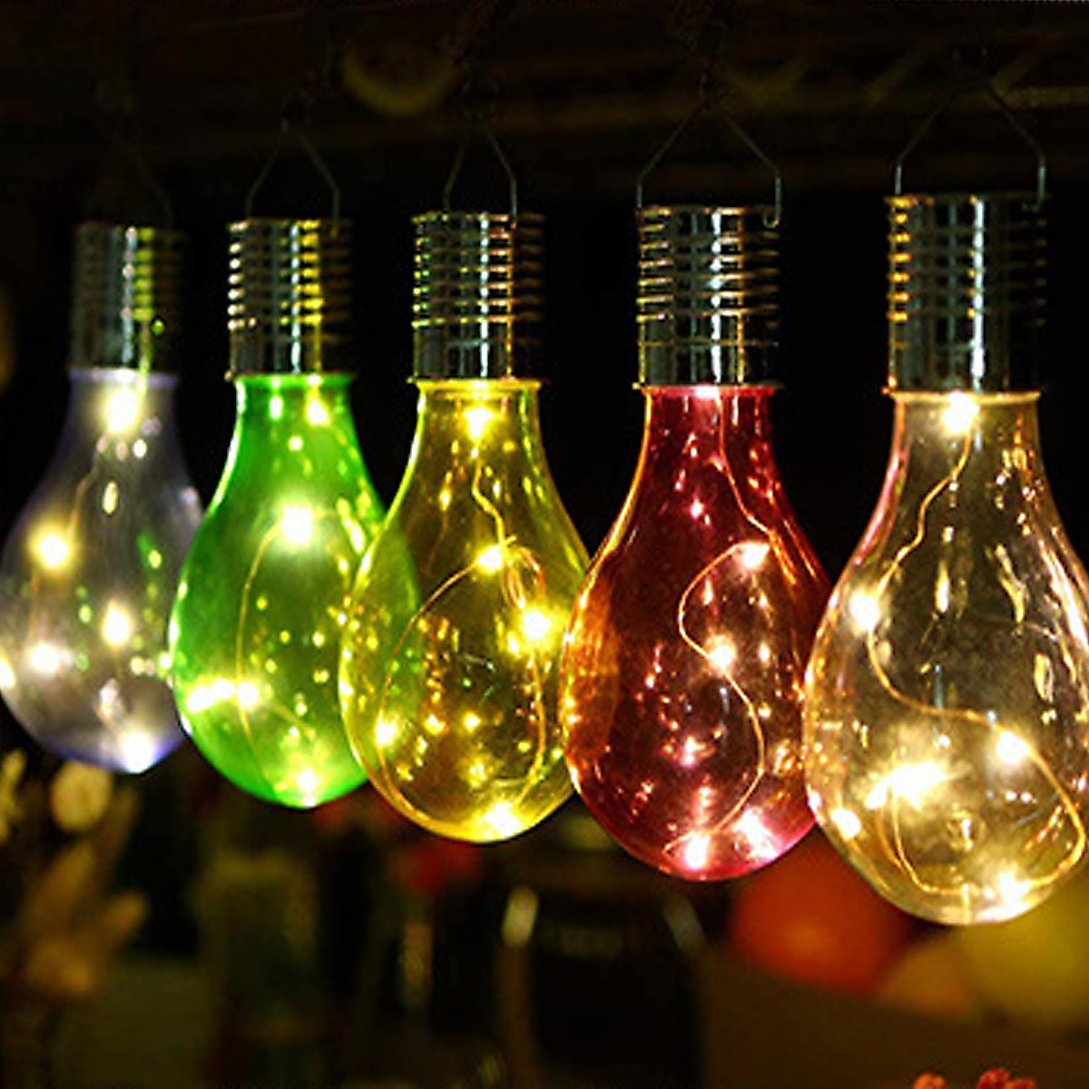 YDJoo Solar Hanging Lights Outdoor Solar Globe Lantern Light with Hook Solar Globe LED Hanging Decorative Lights Solar Garden Lights for Garden Patio Yard Tree, 4 Pack (Green)