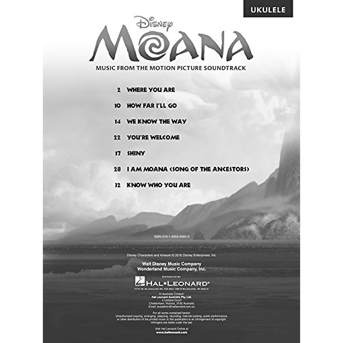Moana Songbook for Ukulele