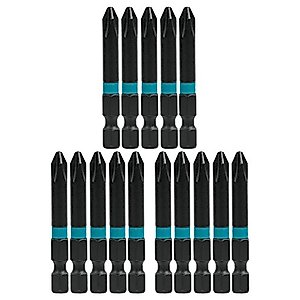 Makita A-99786 Impactx 2 Phillips 2″ Power Bit, 15 Pack