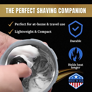 TIMELESS RAZOR Gray Shaving Bowl w/Ridges - Mixes Mens Shaving Cream & Shaving Soap - Durable & Holds Heat Longer - Whip a Quick, Rich & Thick Lather - USA Made