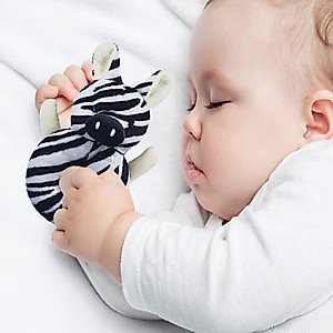 Doindute Baby Zebra Soft Rattle Toy, Zebra Plush Infant Shaker Rattle Easy-Grasp Stuffed Animal Toy, Gifts for Newborns Babies Toddlers Boys Girls, 6 Inches