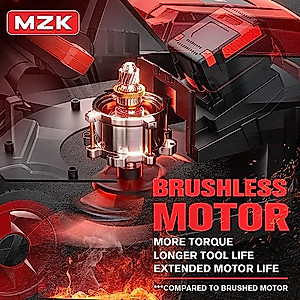 MZK 20V 13'' Brushless Cordless Push Lawn Mower, 4-Position Mowing Height Adjustment w/Removeable 7-Gallon Collection Bag(2 x 4Ah Batteries and Fast Charger Included)