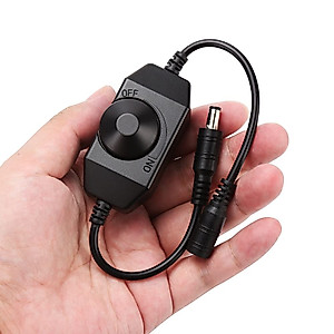 [3 Pack] KEYGMA LED Strip Light Dimmer, DC 12V-24V Dimmer Switch for Strip Lights 2835 3528 5050 5630 5730 3014, Single Color