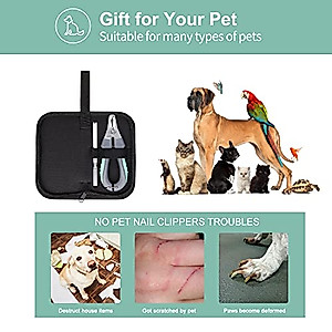 Bretheil Dog Nail Clippers Trimmer Set, Quick Safety Guard to Avoid Over-Cutting, Stainless Steel Razor Sharp Blades, Sturdy Non-Slip Handles, Storage Case and Nail File, Professional Pet Grooming