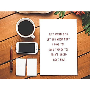 Funny Anniversary Card, Birthday Card, Valentine's Day Card, Love You Even Though You Aren't Naked