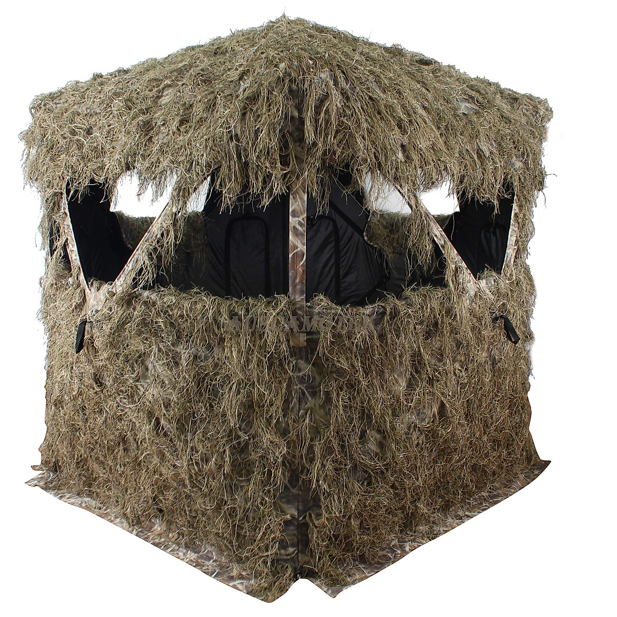 AUSCAMOTEK Scouter Ghillie Ground Blind for 3 Person Deer Hunting with Ghilly Cover