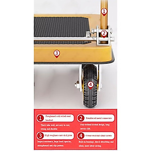 Generic Small Folding Portable Cart Household Hand Trolley Heavy Duty Transport Truck for Groceries Shop Warehouse Use, Yellow
