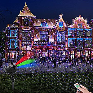 Christmas Laser Lights, Outdoor Garden Laser Lights Projector with Moving RGB Waterproof for Christmas Holiday
