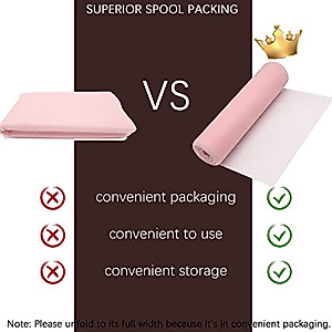 54" by 20 Yards Tulle Fabric Rolls Blush Tulle Ribbon Tutu Spool Bolt for DIY Wedding Decoration Baby Shower Tutu Skirt Gift Wrapping Large Matte Tulle, Roll Packaging (Blush)