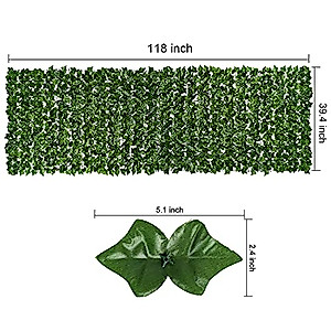 DearHouse 118x39.4in Artificial Ivy Privacy Fence Wall Screen, Artificial Hedges Fence and Faux Ivy Vine Leaf Decoration for Outdoor Garden Decor