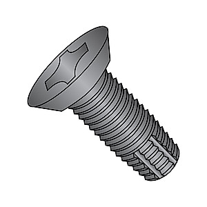 Small Parts 1208FPUB Steel Thread Cutting Screw, Black Oxide Finish, 82 Degree Flat Undercut Head, Phillips Drive, Type F, #12-24 Thread Size, 1/2" Length (Pack of 50)