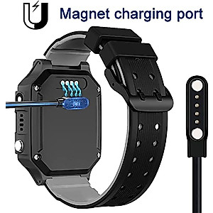 Aliwisdom Smart Watch Universal Charger Magnetic, Smartwatch Accessories 4 Pin Magnetic Suction Replacement Charger for Smart Watch/Fitness Tracker, Cable Contact pin spacing Compatible 7.62mm