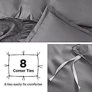 Bedsure Grey Duvet Cover Queen Size - Soft Brushed Microfiber Duvet Cover for Kids with Zipper Closure, 3 Pieces, Include 1 Duvet Cover (90"x90") & 2 Pillow Shams, NO Comforter