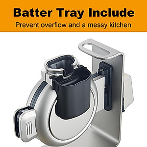 Tesslux Belgian Waffle Maker, Vertical Design with Non-stick Plate, 5 Browning Settings, with Precision-Pour Cup, 800W, Sliver