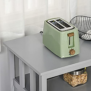 HOMCOM Sideboard Buffet Cabinet, Kitchen Cabinet, Coffee Bar Cabinet with 2 Doors and Adjustable Shelves for Entryway Living Room, Gray