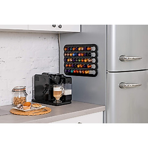 Demi's Home Magnetic Coffee Pod Holder for Nespresso Original Capsules - Suitable to be Mounted on the Fridge (Black)