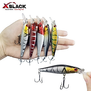 XBLACK Hard Fishing Lures Set 20PCS Mixed Minnow Crankbaits for Beginner Starter, XBLACK Baits, Catch Big Fish!