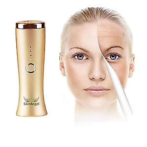 SkinAngel Red Light Therapy for Face & Neck - FDA Cleared - Infrared Skin Tightening Machine – Wand for Wrinkle Removal, Anti Aging Devices, Skin Rejuvenation - Golden