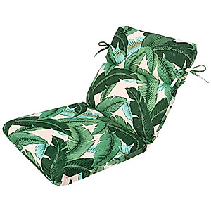 Pillow Perfect 620404 Outdoor/Indoor Swaying Palms Capri Round Corner Chair Cushion, 40.5 inch X 21 inch, Green/Blue