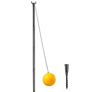 Tetherball Set with Base, 9.3FT Heavy Duty Tetherball Set Ball and Rope and Pole Portable for Kids Dogs Backyard