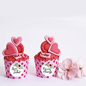 Red Flowers Wedding Stickers,270 PCS 3 Design Self Adhesive Circle Label Stickers, Wedding Envelope Seals Candy Stickers,Wedding Party Chocolate Stickers.(FJ-t08)