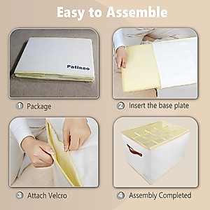 Patinao Shoe Storage Box Organizer for Closet - Space Saver Shoes Containers Bin with Clear Lids Stackable, Can Fit Ottoman, Foldable Shoe Rack Cabinet Cubby for Wardrobe (1 Pack)