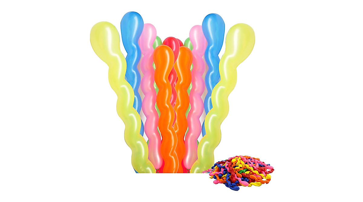100 Pcs Colorful Latex Spiral Balloons for Parties