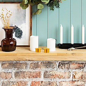 Uonlytech Metal Cup Holder 20Pcs Metal Candle Cup Tea Light Candle Holders Candelabra Votive Pegs for Wedding Centerpieces Table Halloween Christmas Lamp Candle Making Brass Candlestick Holders