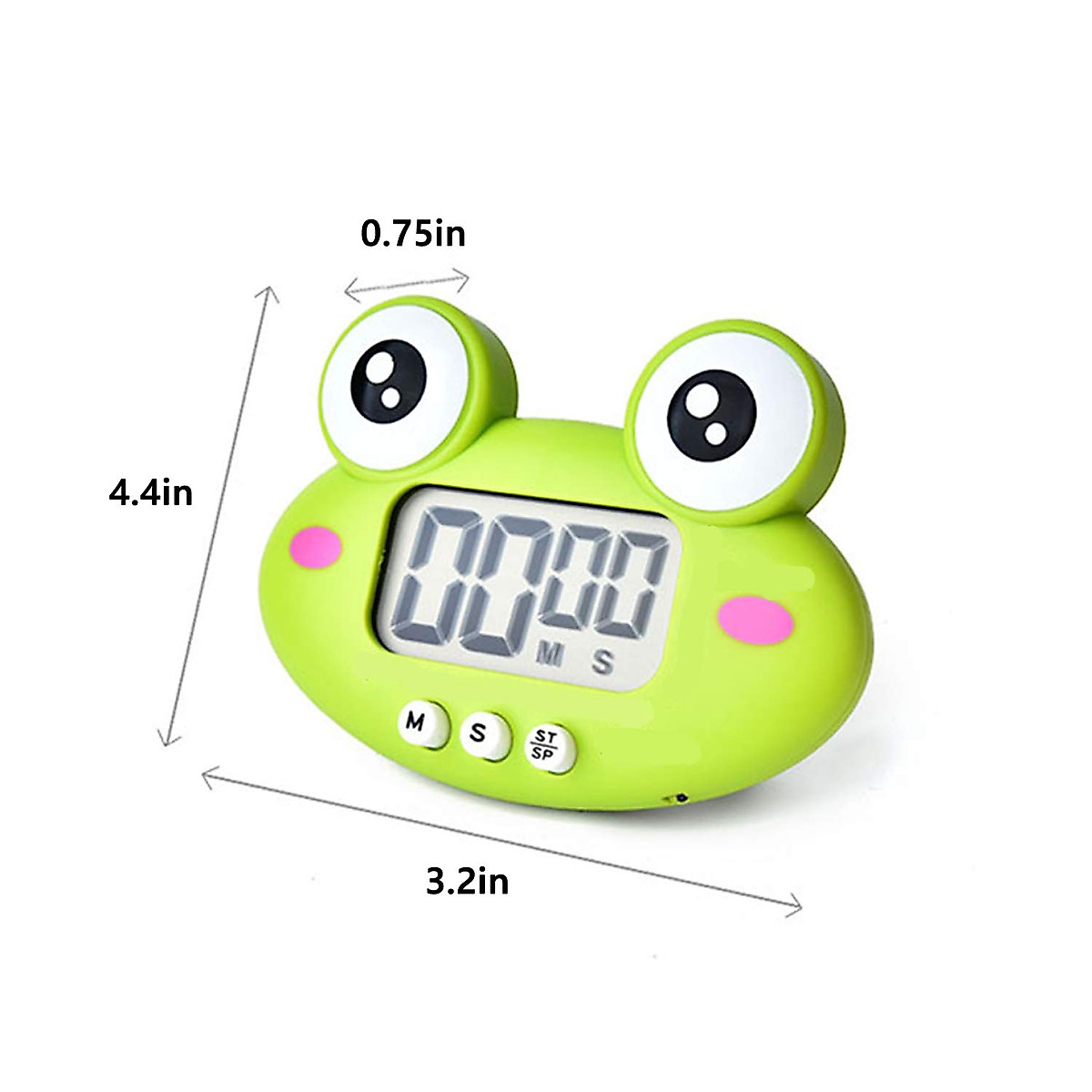 Kitchen Timer, Cute Cartoon Animal Countdown Timer, Digital Cooking Timer with Magnetic, LCD Large-Screen Visual Clock, Hangable Alarm Clock with Stand，for Cooking Bake Sport Game (Timer-QW)