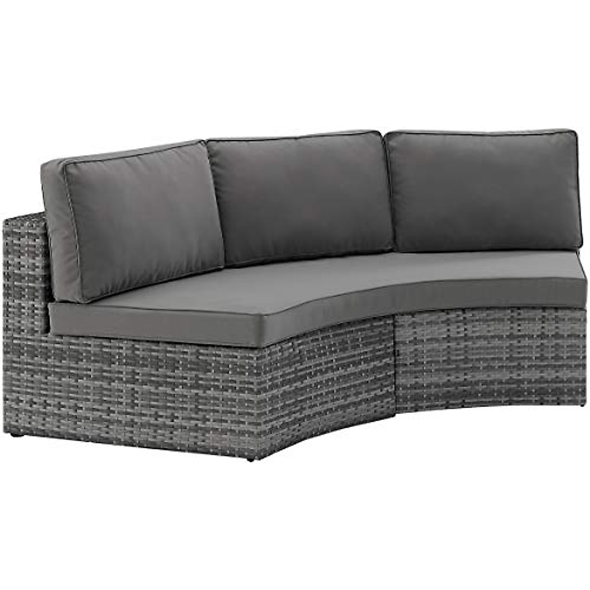 Crosley Furniture CO7120-GY Catalina Outdoor Wicker Round Sectional Sofa, Gray