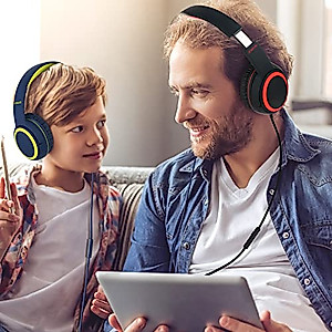 JOMILIN A10 On-Ear Headphones with Microphone, Lightweight Folding Stereo Bass Headphones with 1.5M No-Tangle Cord, Portable Wired Headphones for Smartphone Tablet Computer MP3 / 4 (Black)